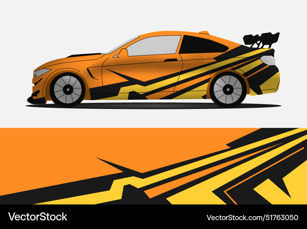 Car wrap decal abstract stripe graphic design Vector Image