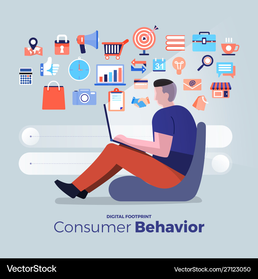 Consumer digital footprint Royalty Free Vector Image