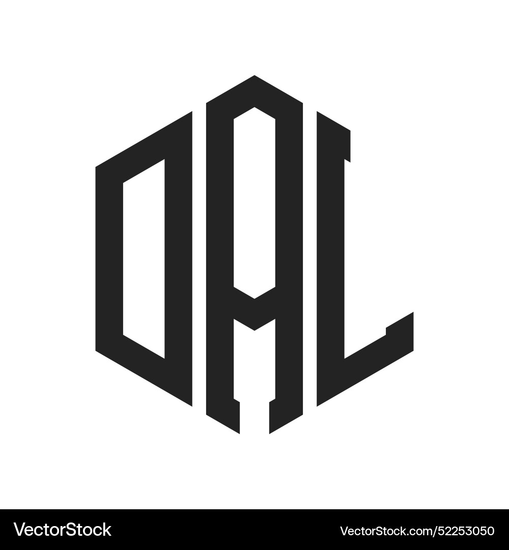 Dal logo design initial letter monogram Royalty Free Vector