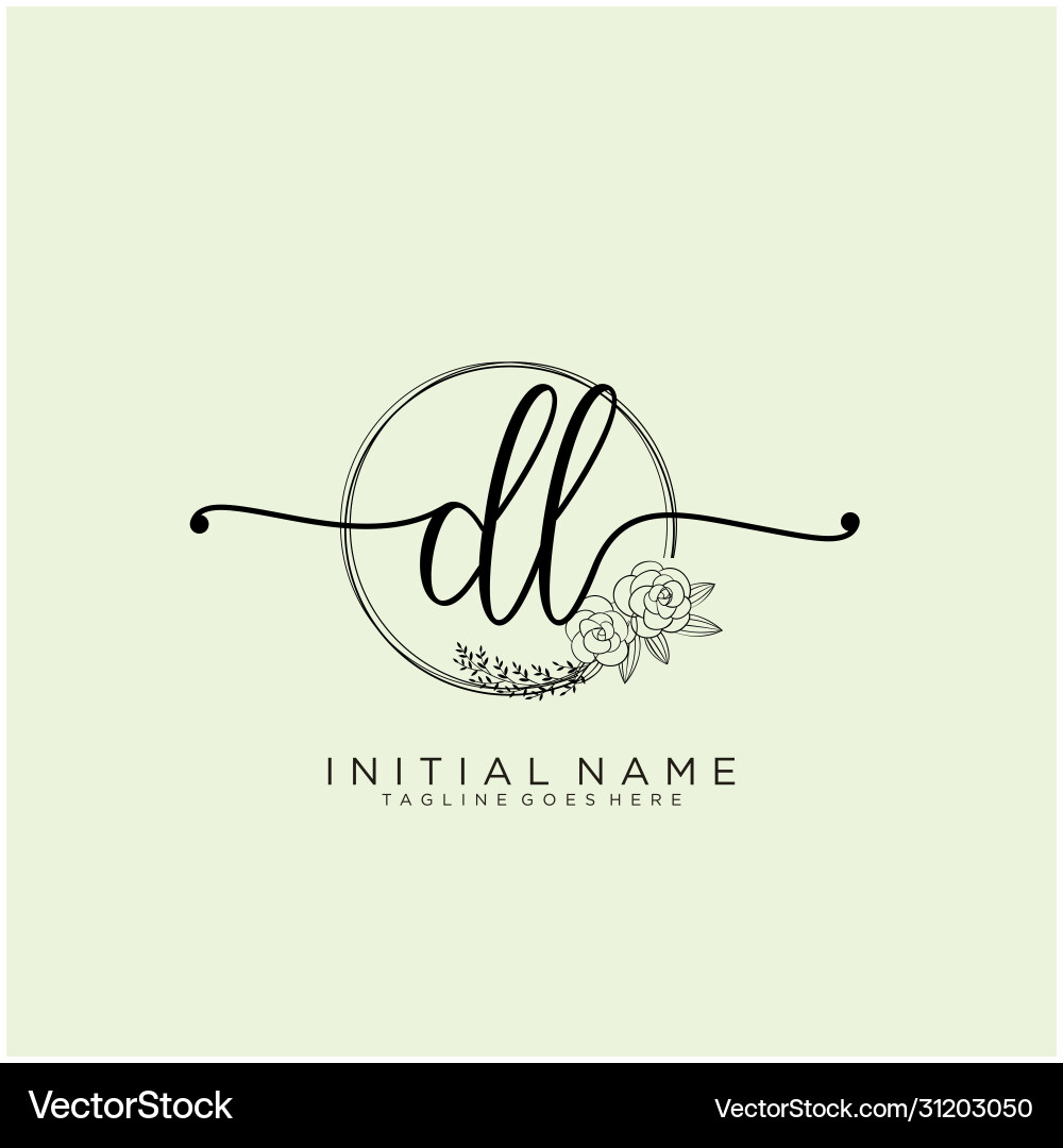 Letter initial dl beauty monogram and elegant Vector Image