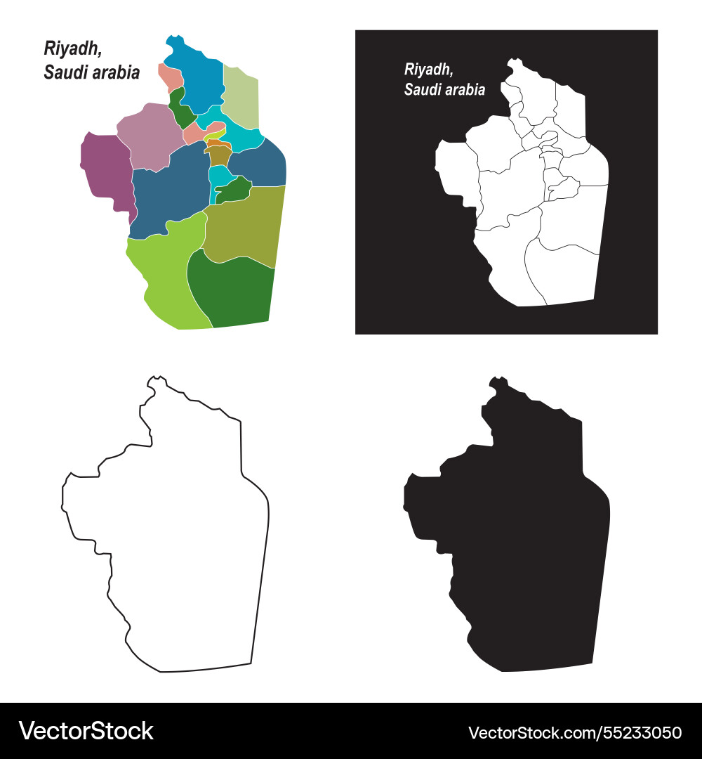 Map of riyadh saudi arabia Royalty Free Vector Image