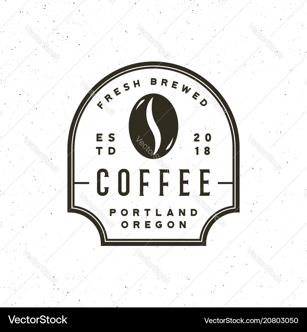 Modern vintage coffee shop label Royalty Free Vector Image