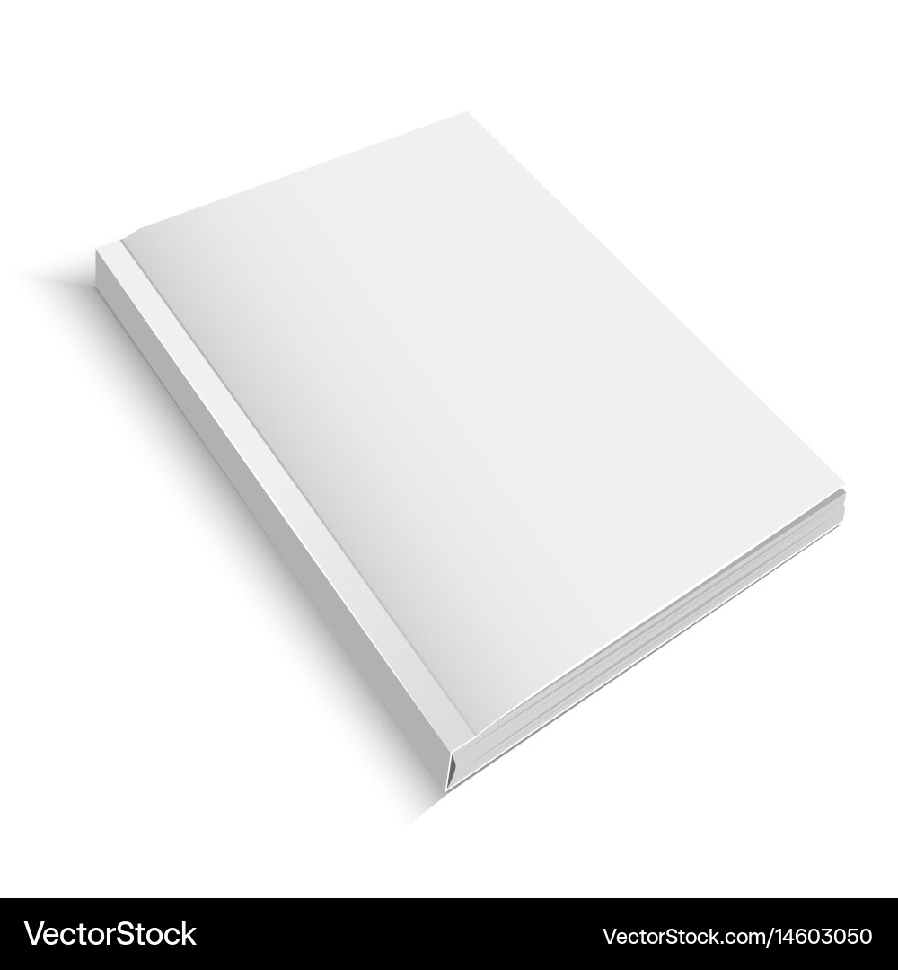 Realistic Blank White Journal Cover Royalty Free Vector