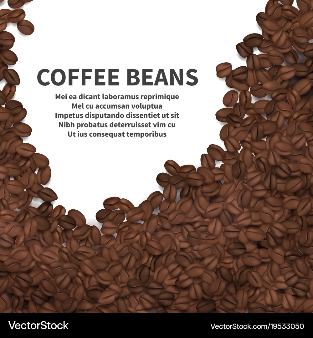 Roasting coffee beans on white background Vector Image