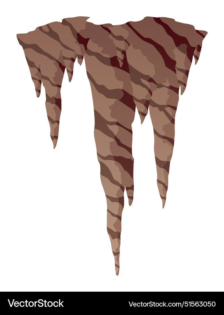 Stalactite icicle shaped hanging mineral Vector Image