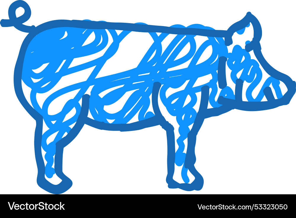 Yorkshire pig breed icon doodle Royalty Free Vector Image