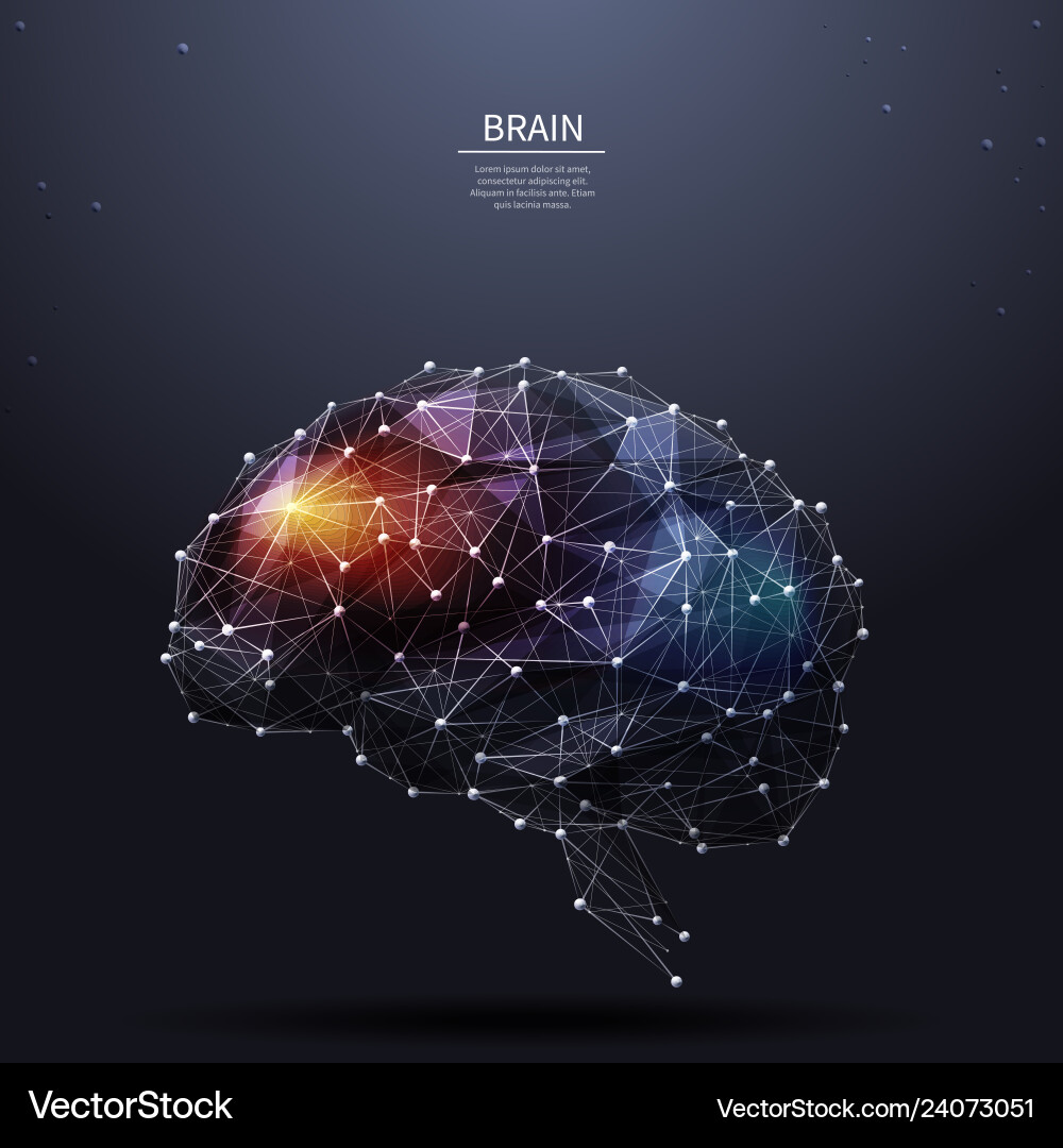 Abstract Brain Wireframe Royalty Free Vector Image