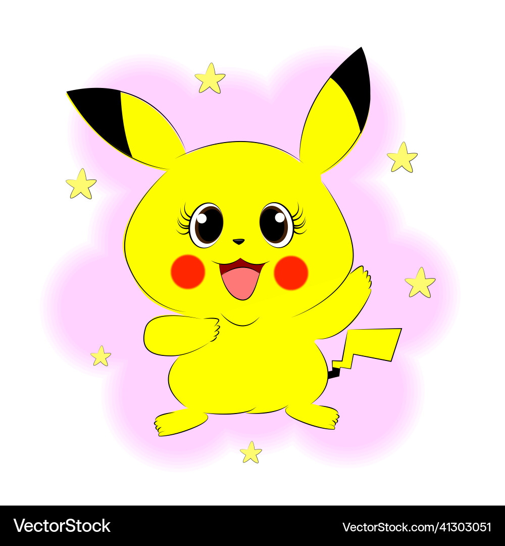 Anime Charakter pikachu pokemon wellen Lizenzfreier Vektor