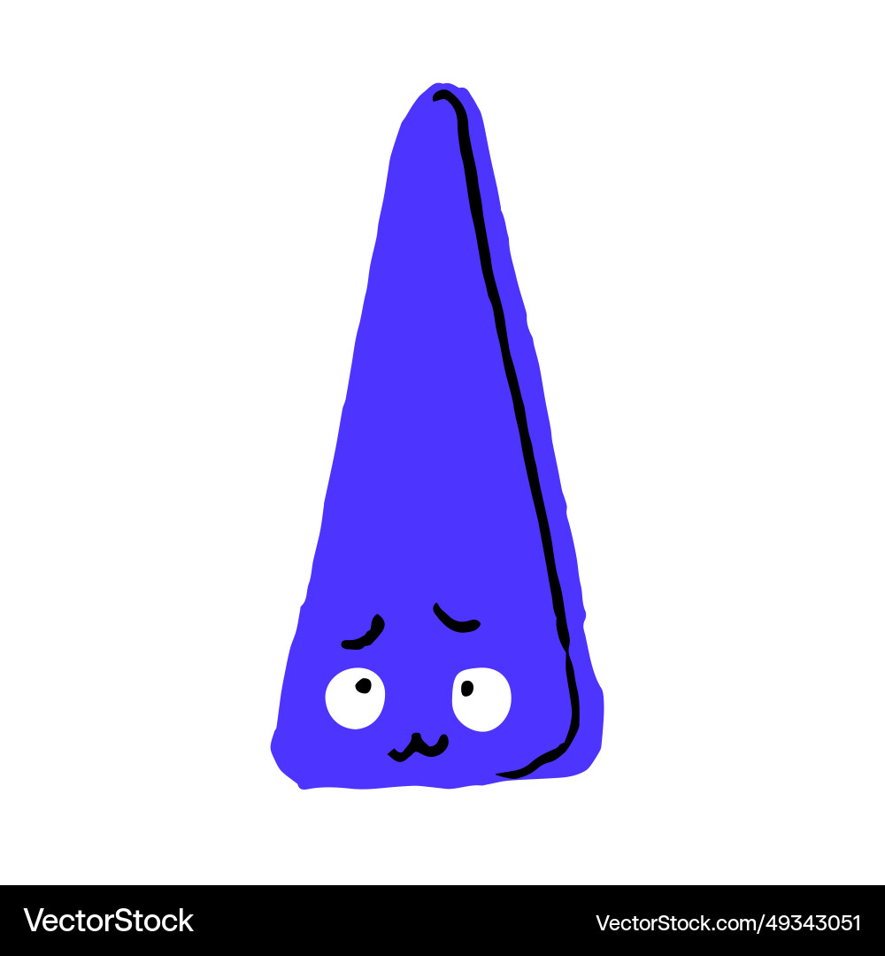 Funny confused geometry character embarrassed Vector Image