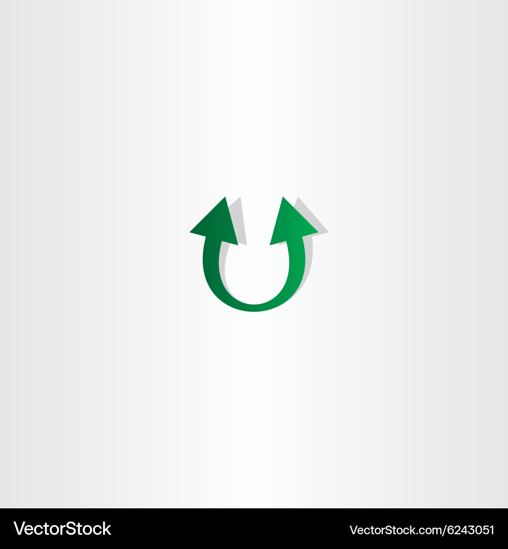 Letter u arrow green logo Royalty Free Vector Image