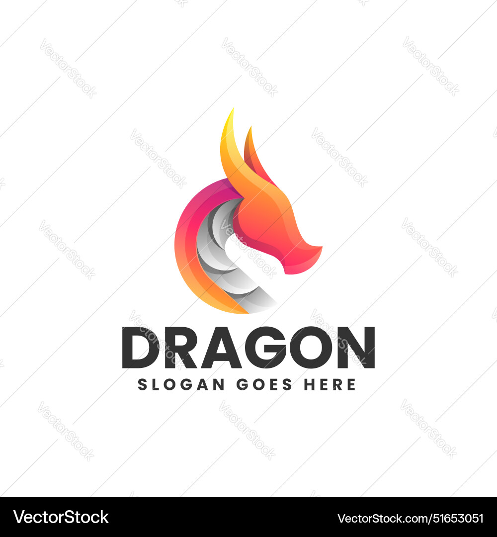 Logo dragon gradient colorful style Royalty Free Vector