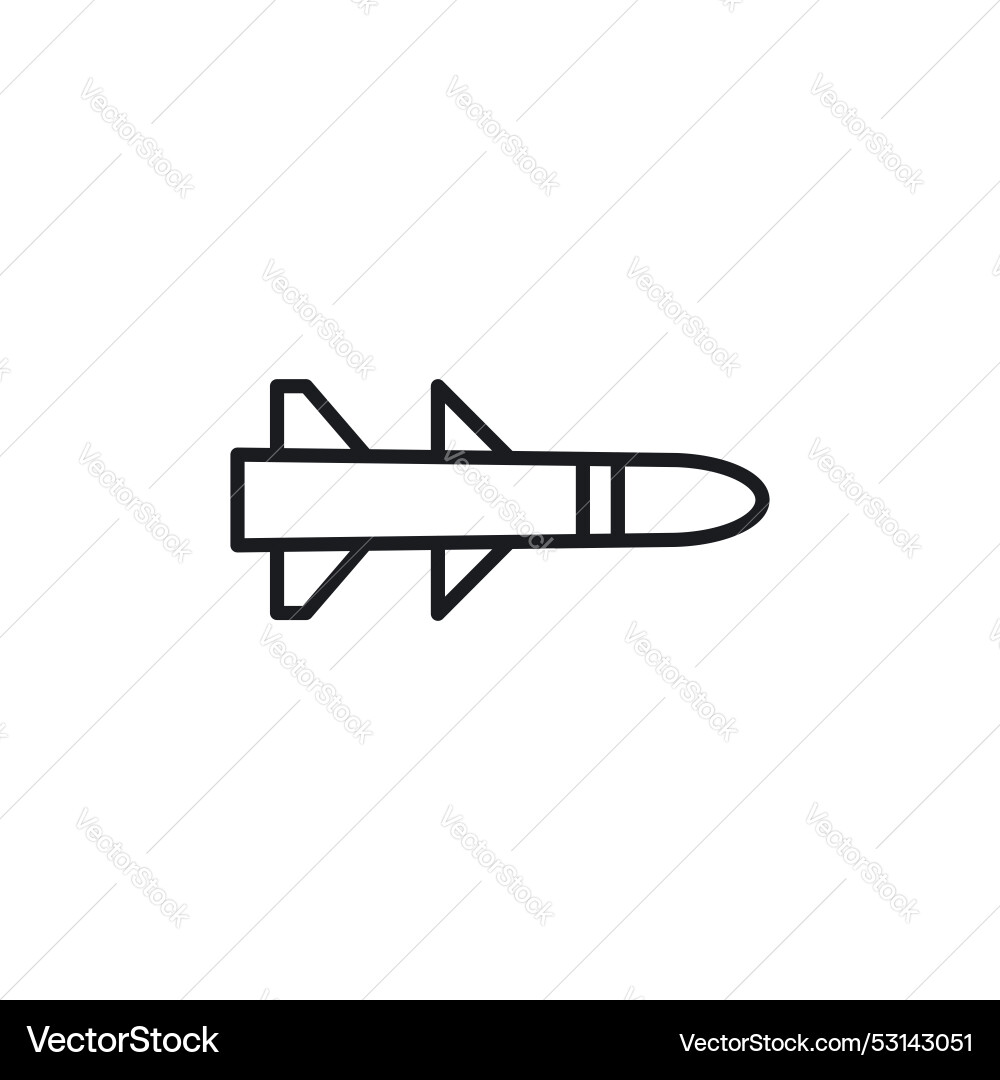 Missile icon symbol on white background Royalty Free Vector