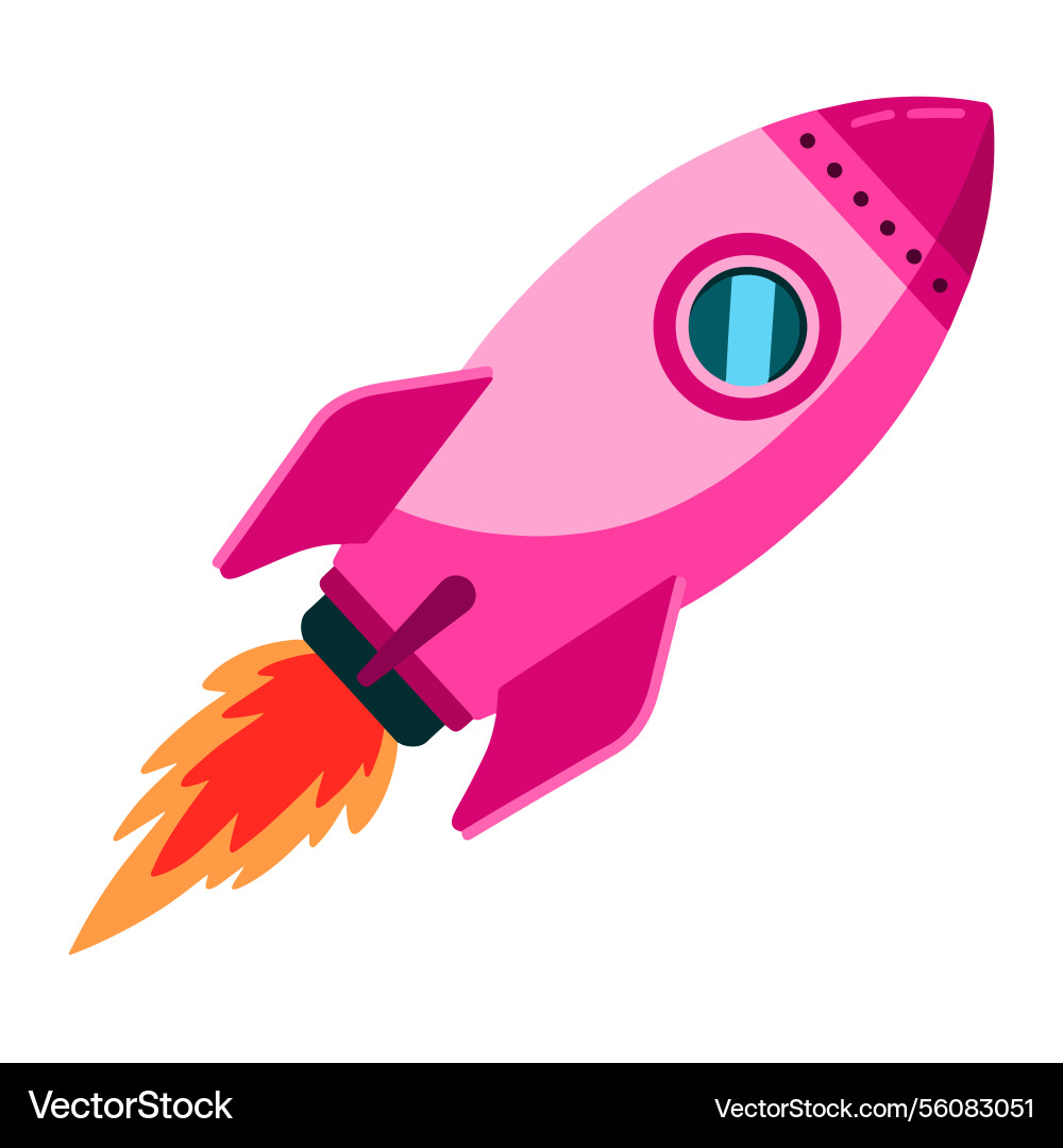 Pink rocket launcher startup icon of a modern Vector Image