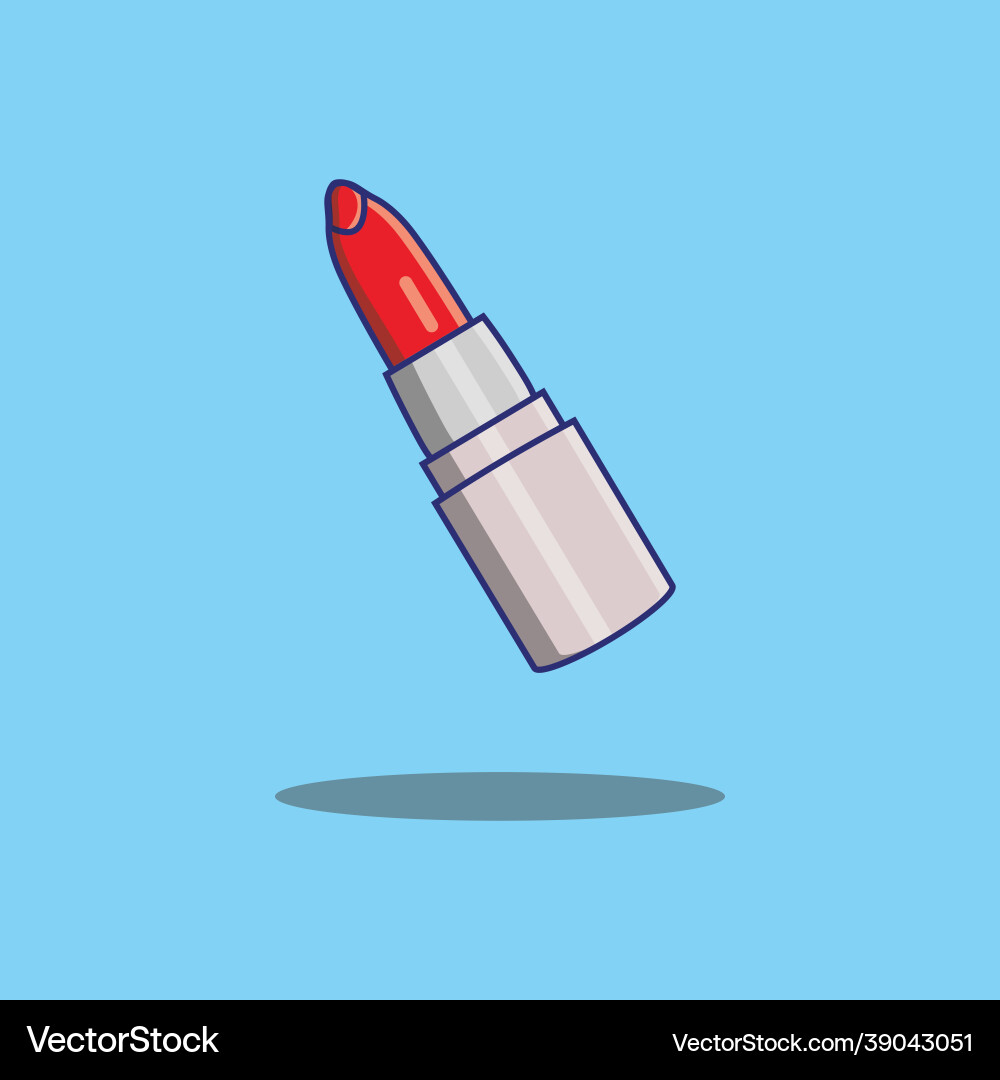 Red Lipstick Flat Icons Royalty Free Vector Image