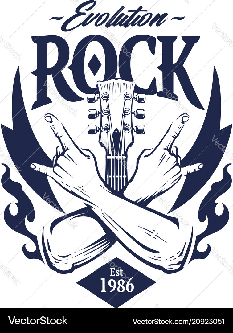 Rock emblem art Royalty Free Vector Image - VectorStock