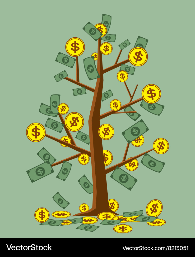 Tree money Royalty Free Vector Image - VectorStock