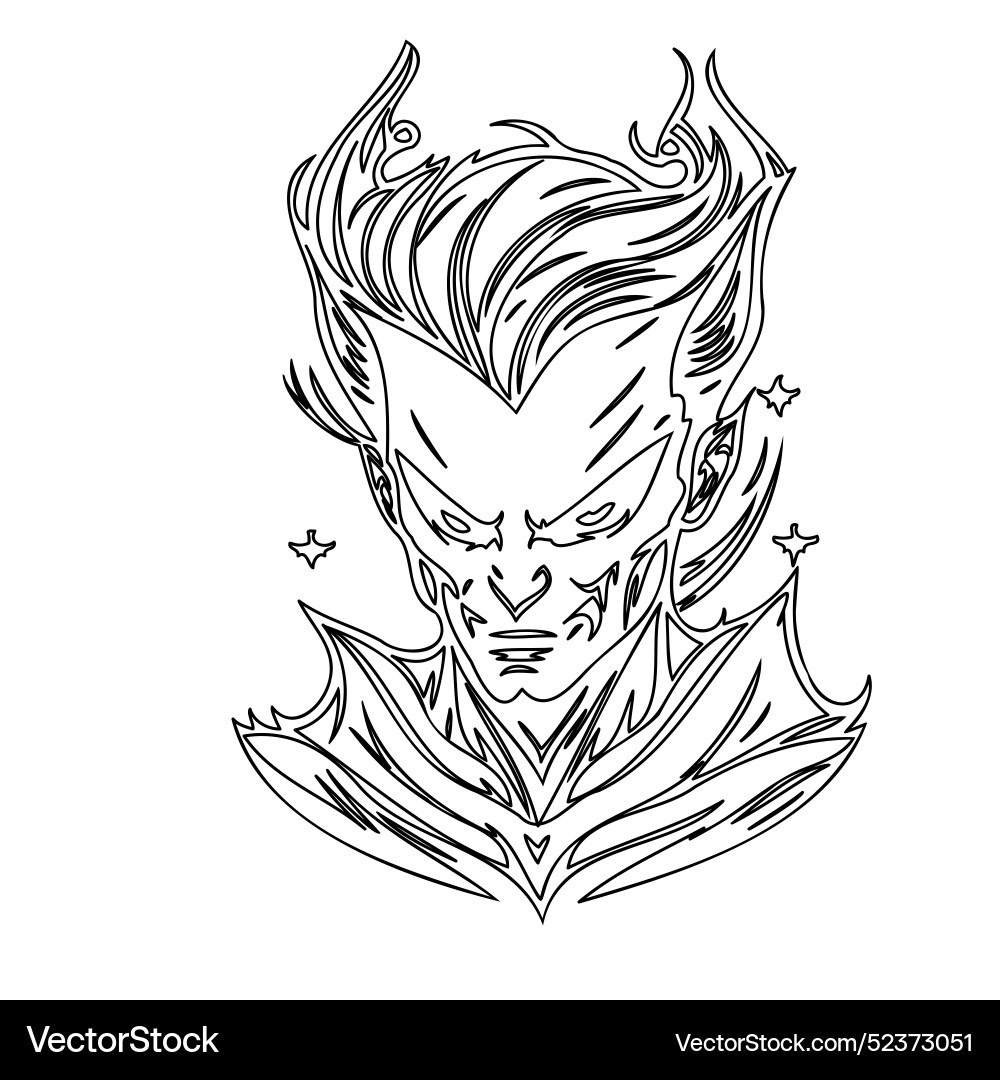Vampire scary outline sketch Royalty Free Vector Image