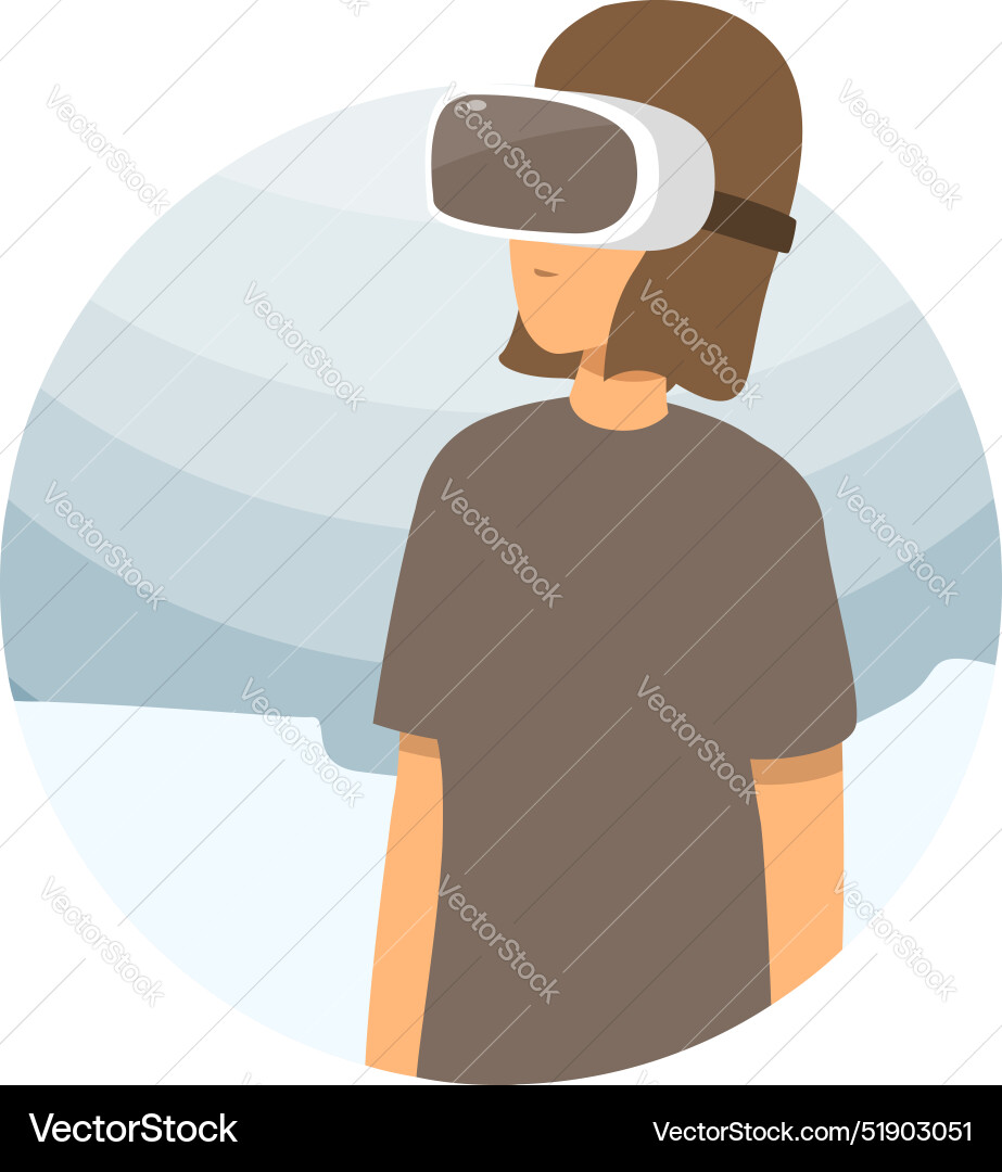 Young woman wearing vr headset experiencing Vector Image