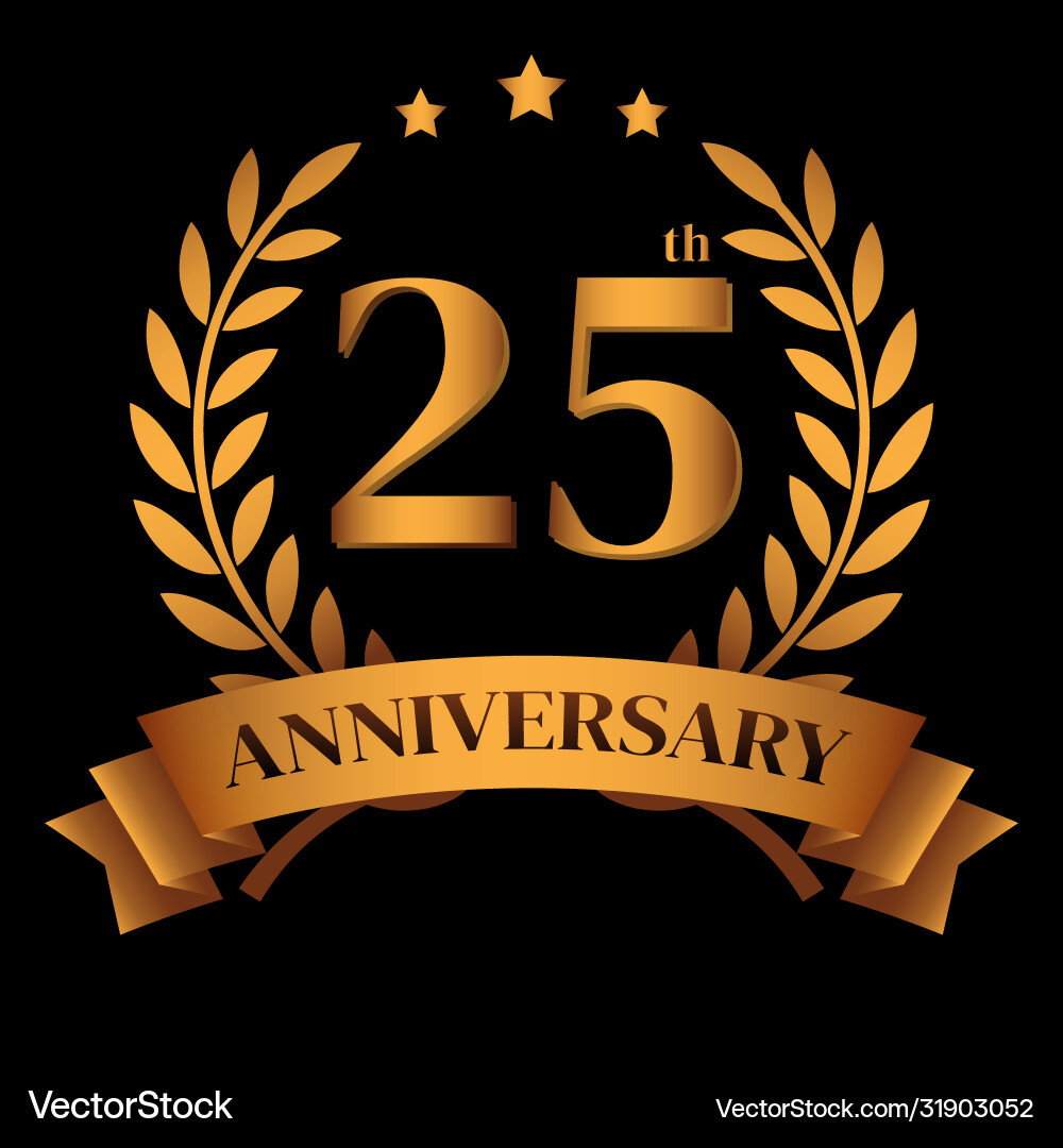 Golden Jubilee Logo 25th Golden Anniversary Logo Royalty Free Vector