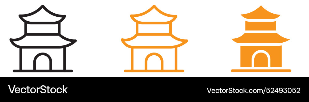 Chinese temple icon symbolizing ancient cultural Vector Image