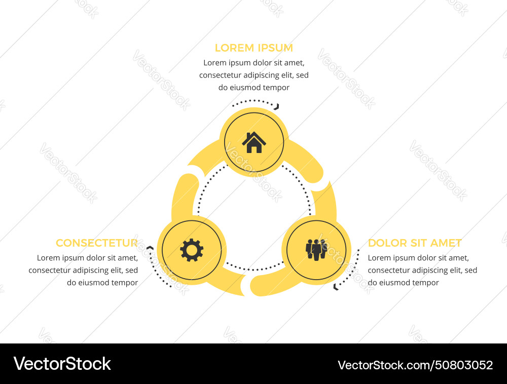 Circle diagram template - three elements Vector Image