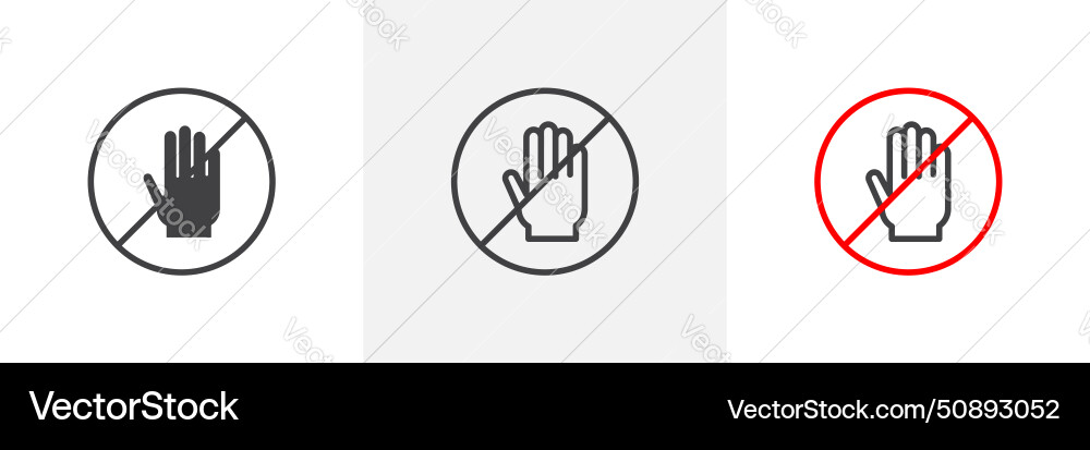 Do not enter sign icon set stop and traffic Vector Image