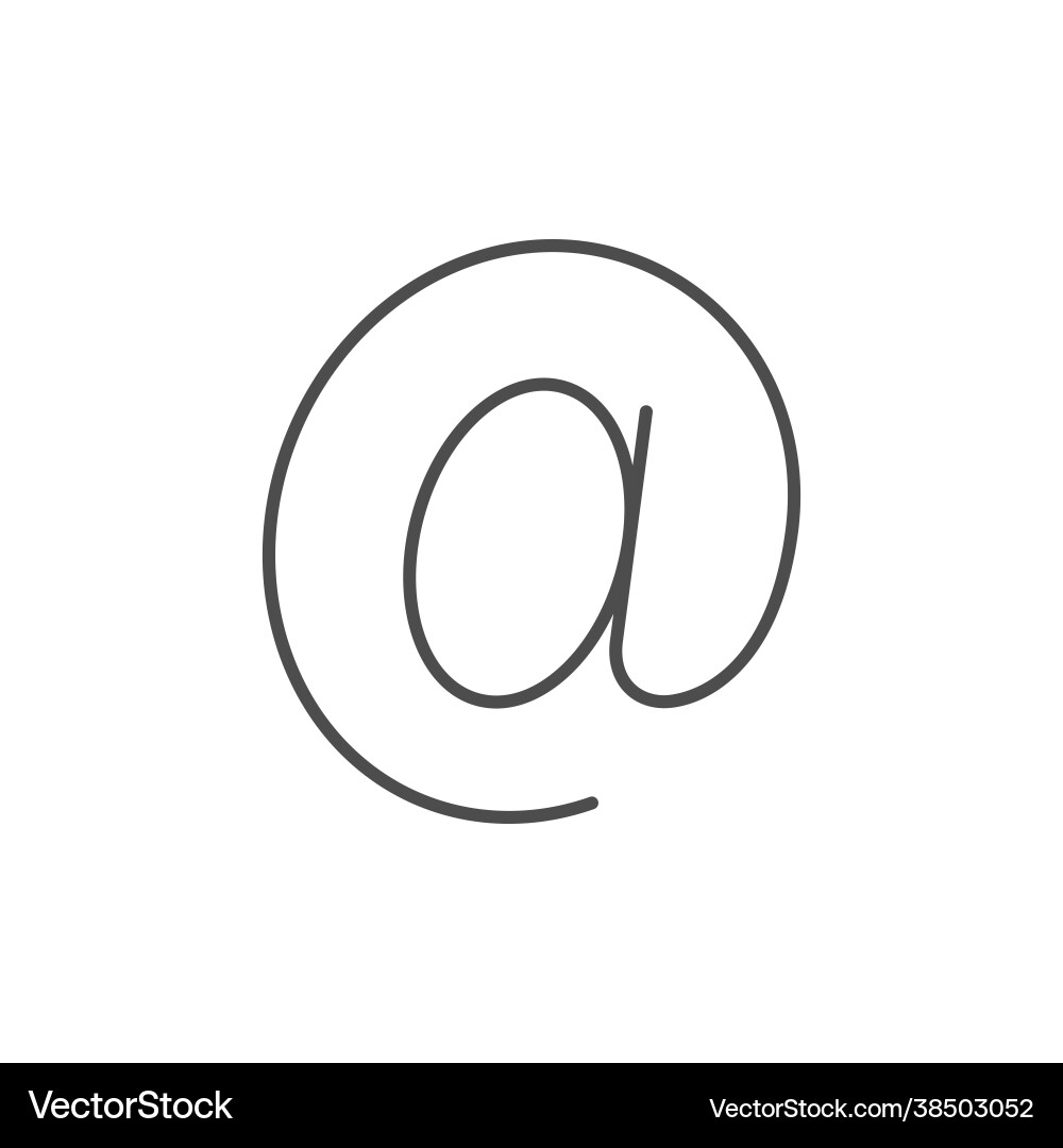 Email symbol line outline icon Royalty Free Vector Image