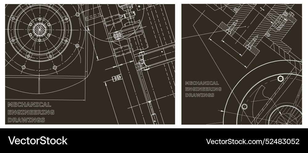 Engineering set cover flyer banner background Vector Image