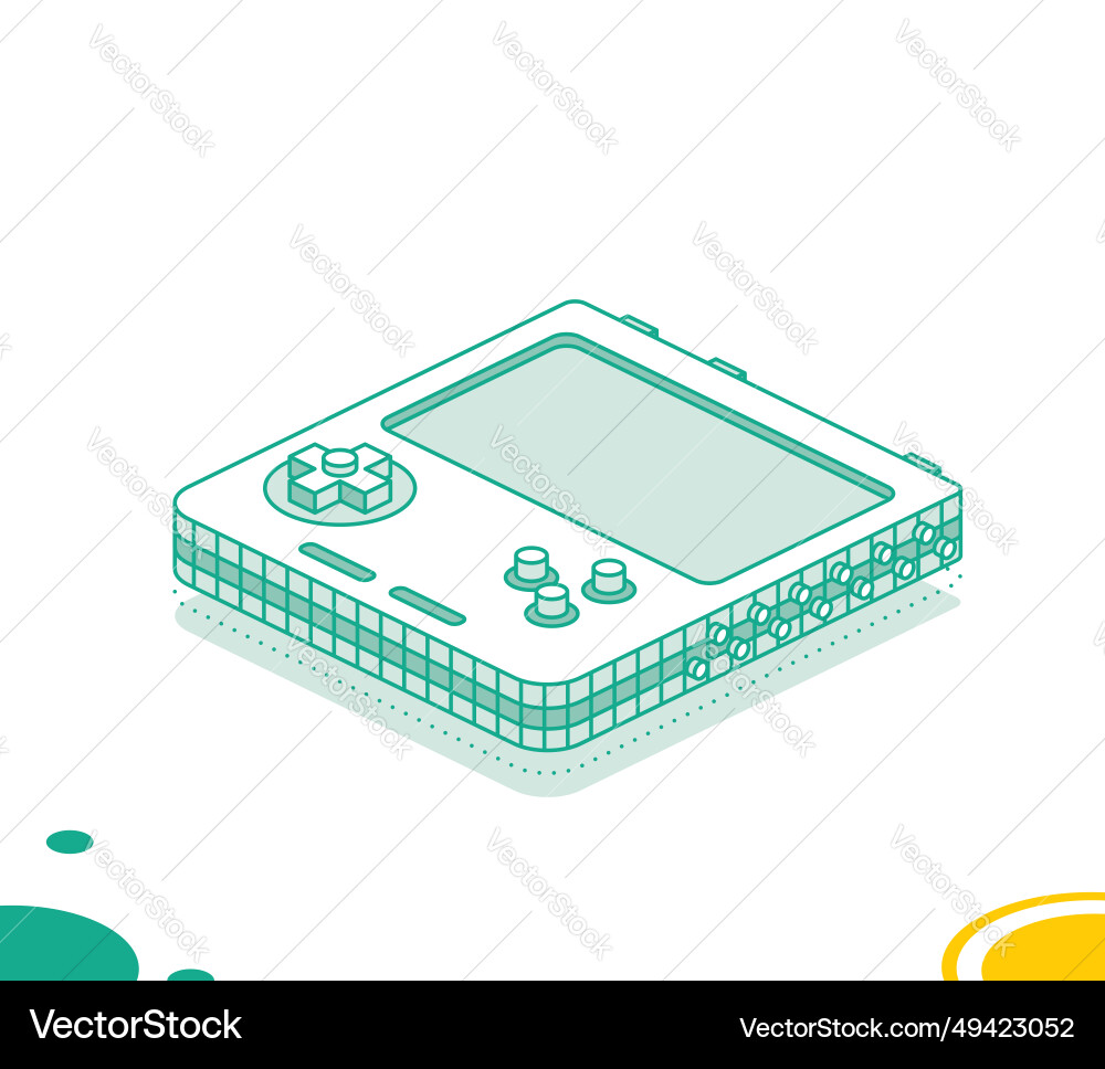 Isometric portable handheld retro gaming console Vector Image