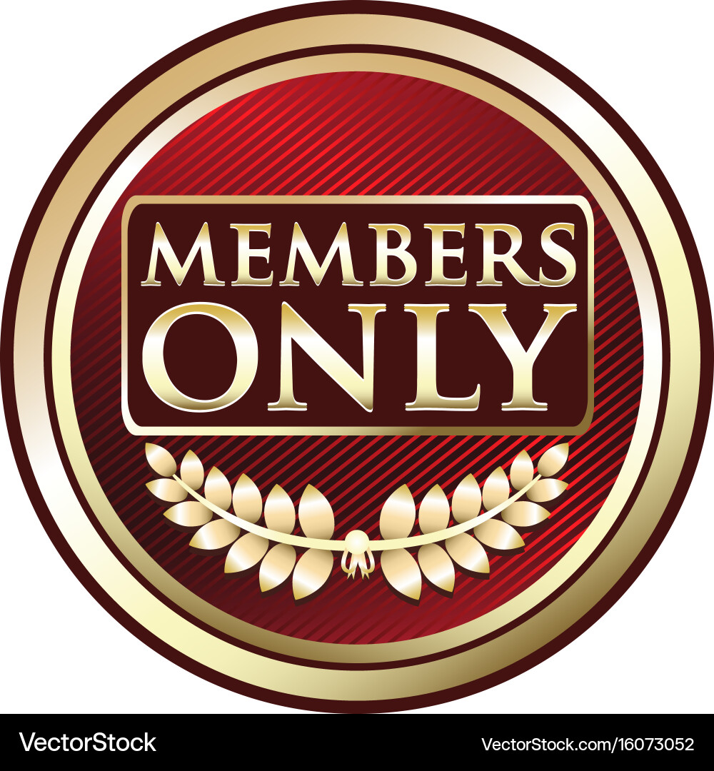 Members only gold label Royalty Free Vector Image