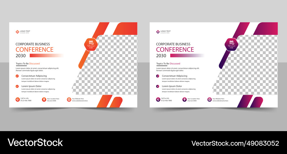 Modern Conference Flyer Template Royalty Free Vector Image