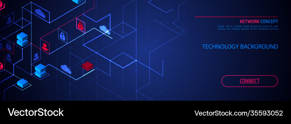 Network concept isometric theme for your business Vector Image