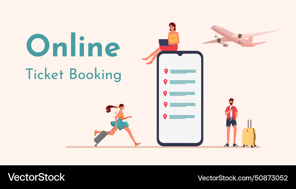 Online ticket booking Royalty Free Vector Image