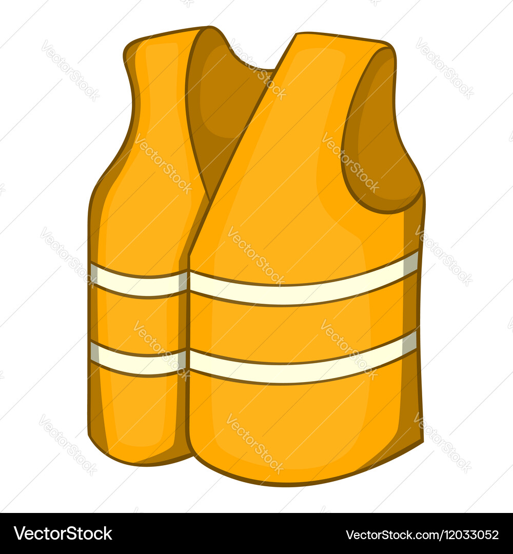 Reflective vest icon cartoon style Royalty Free Vector Image