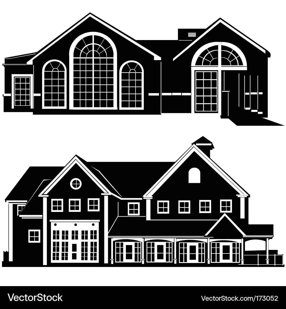 Residences building Royalty Free Vector Image - VectorStock