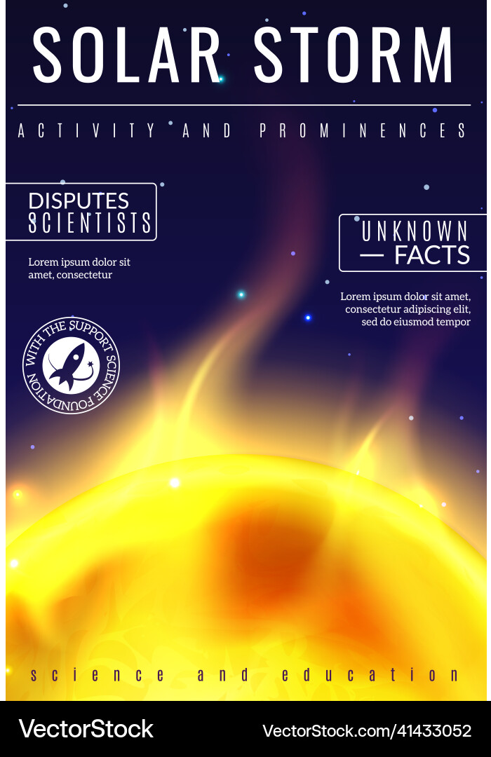 Solar Sturm Banner Vorlage Astronomie Wissenschaft