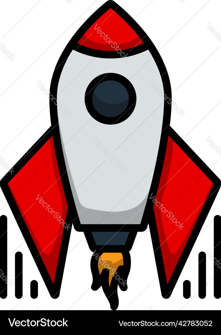 Startup rocket icon Royalty Free Vector Image - VectorStock