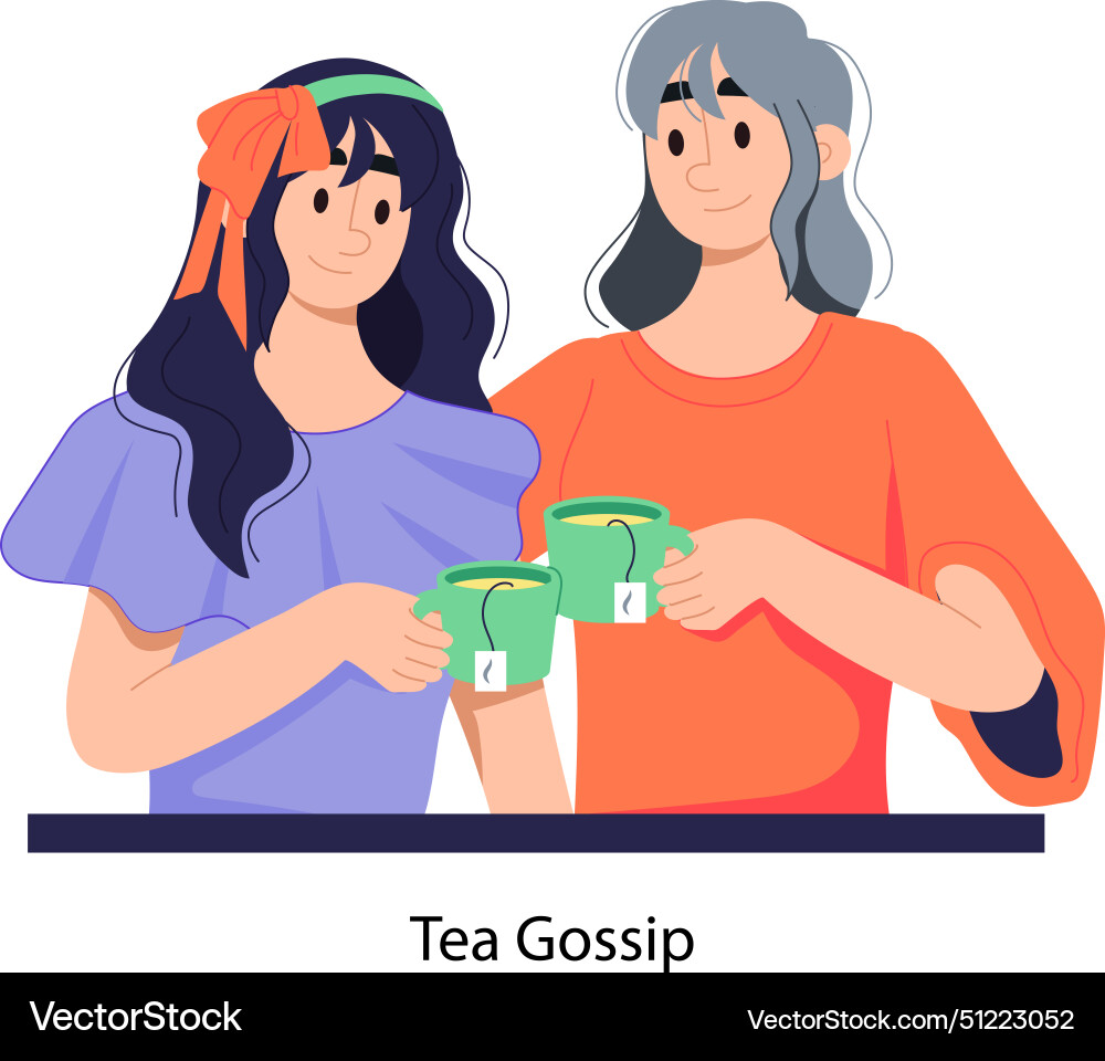 Tea gossip Royalty Free Vector Image - VectorStock