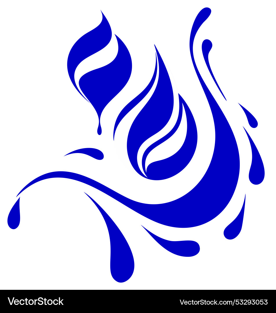 A set of three abstract templates for water or Vector Image