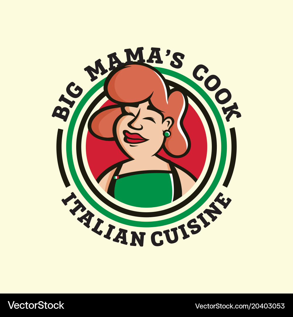 Big Mama's Cook Logo Royalty Free Vector Image