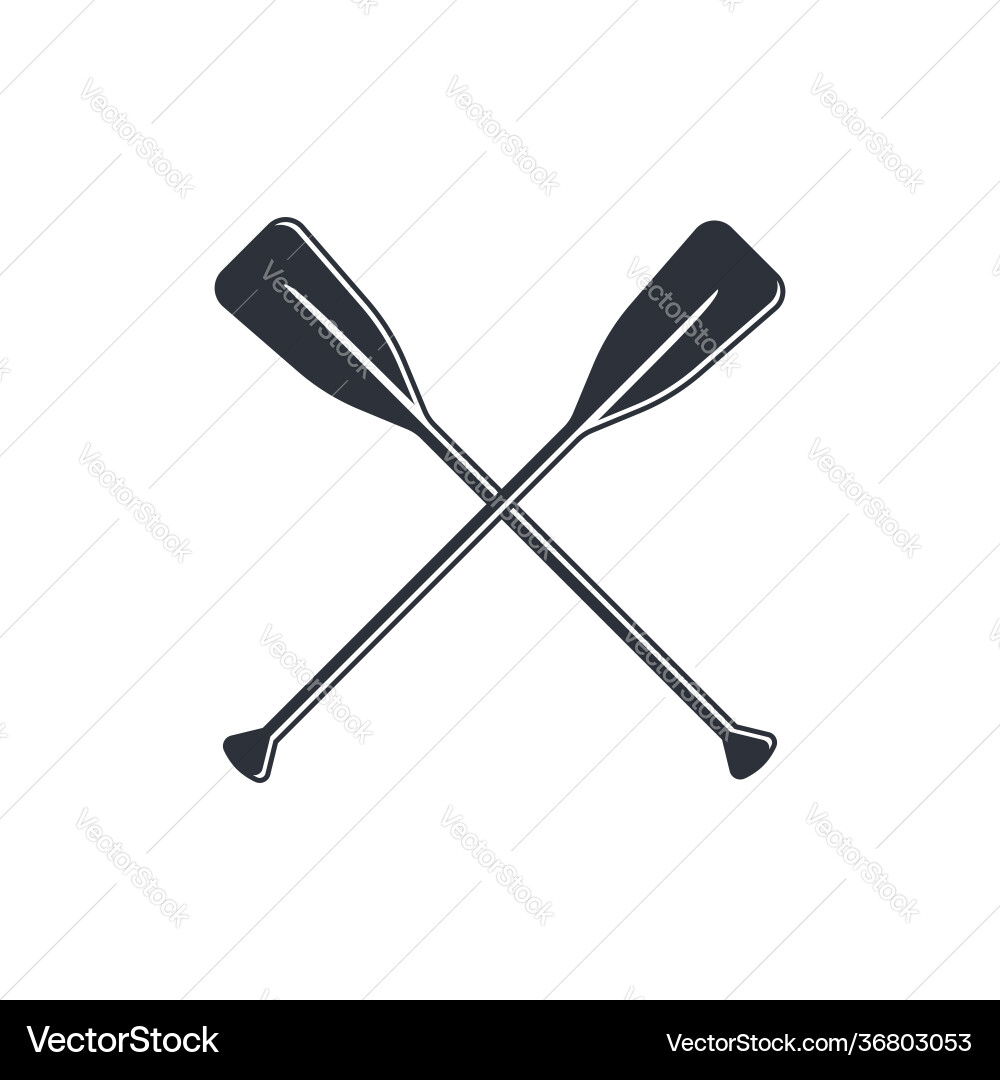 Crossed oar sign in flat style Royalty Free Vector Image