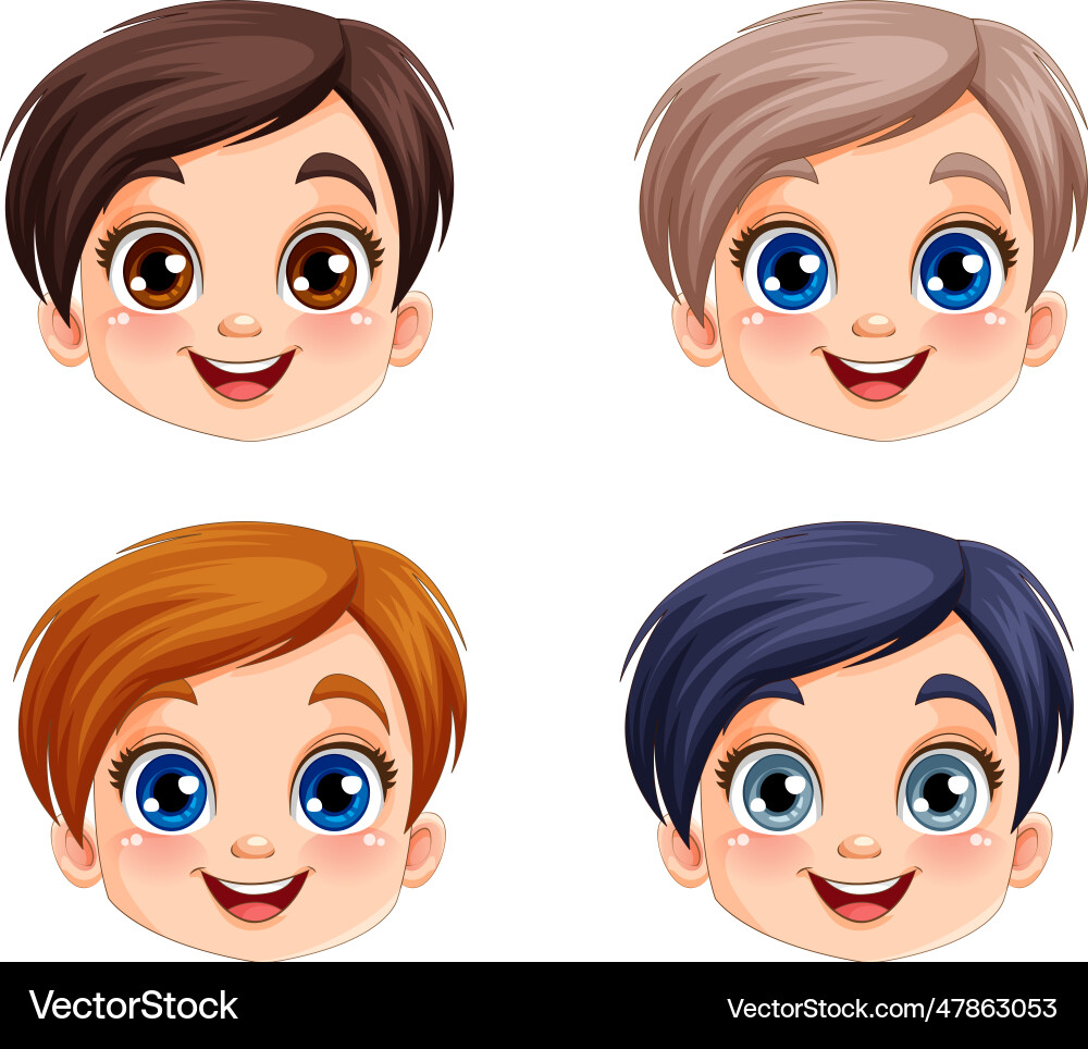 Cute boy face smiling Royalty Free Vector Image
