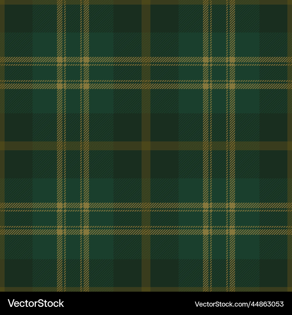 Dark green and yellow tartan plaid pattern Vector Image