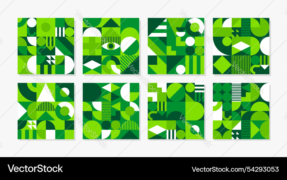 Environment ecology theme green geometric patterns