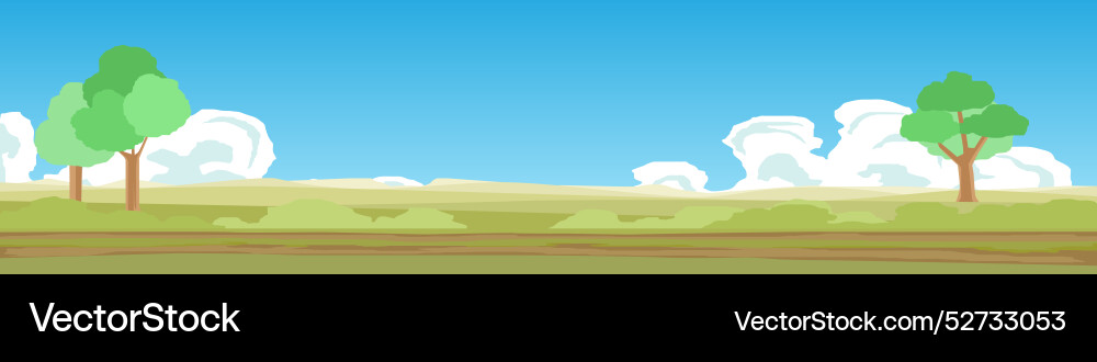 Meadow with dirt road grass Royalty Free Vector Image