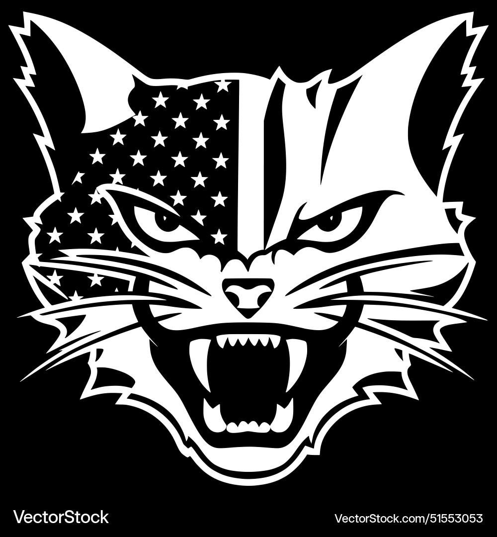 Patriotic usa flag cat Royalty Free Vector Image