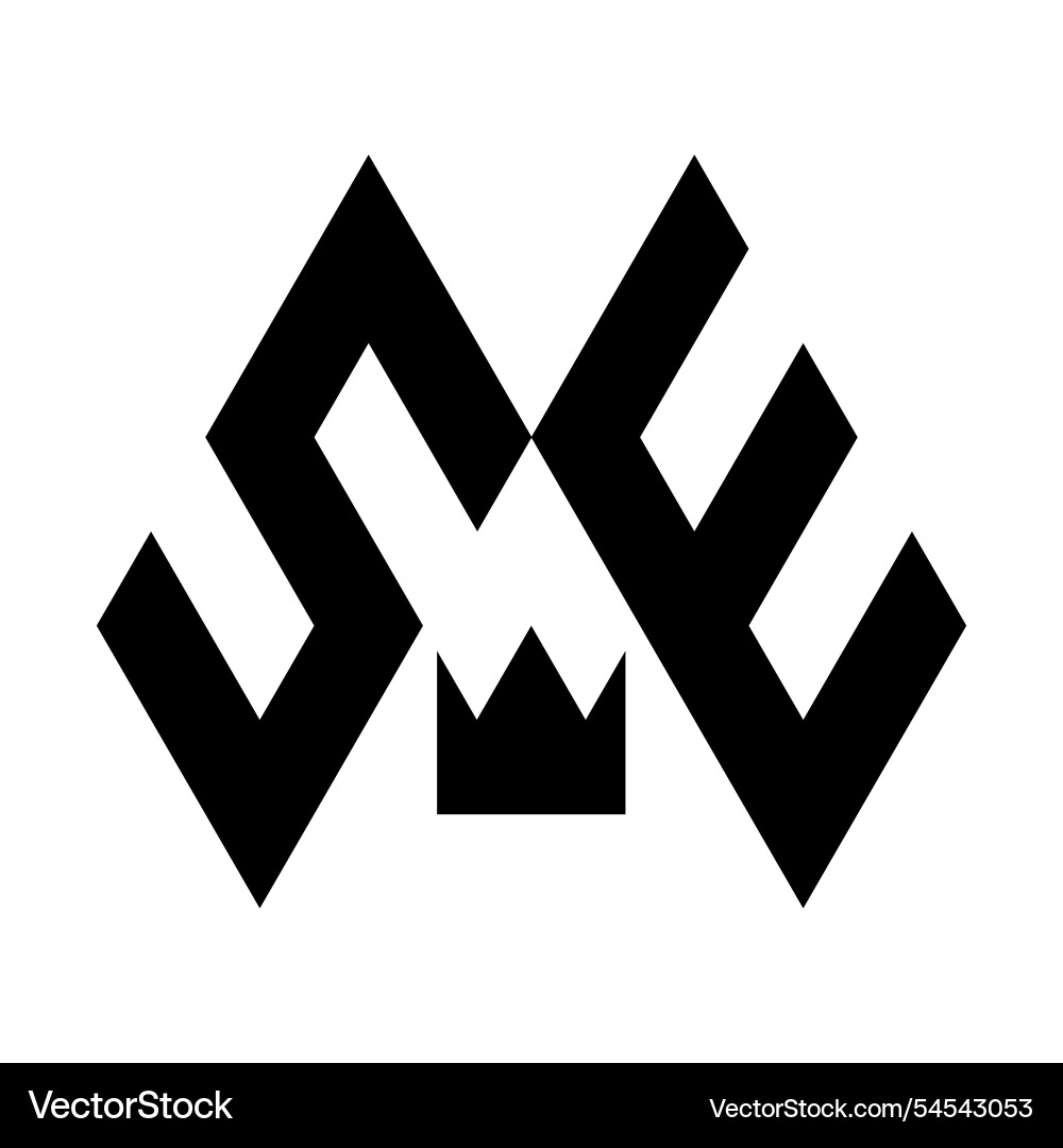 Stylish se letter logo with clean minimalist Vector Image
