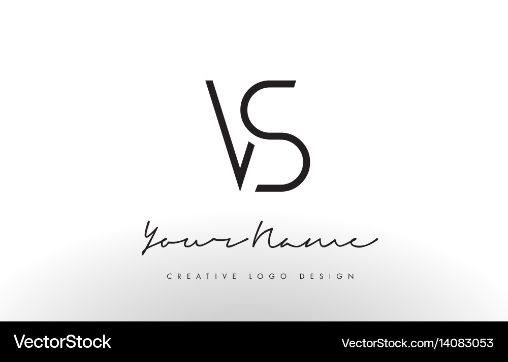 VS Letters Logo - Minimalist Black Royalty Free Vector Image