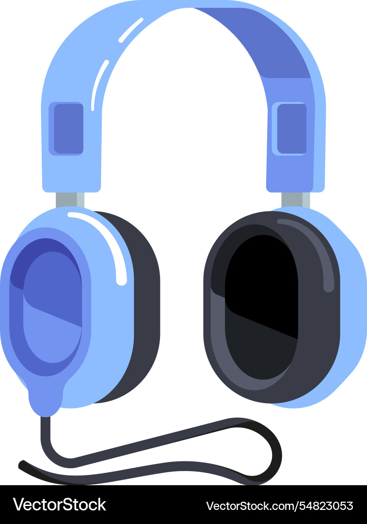 Wired headphones audio gadget Royalty Free Vector Image