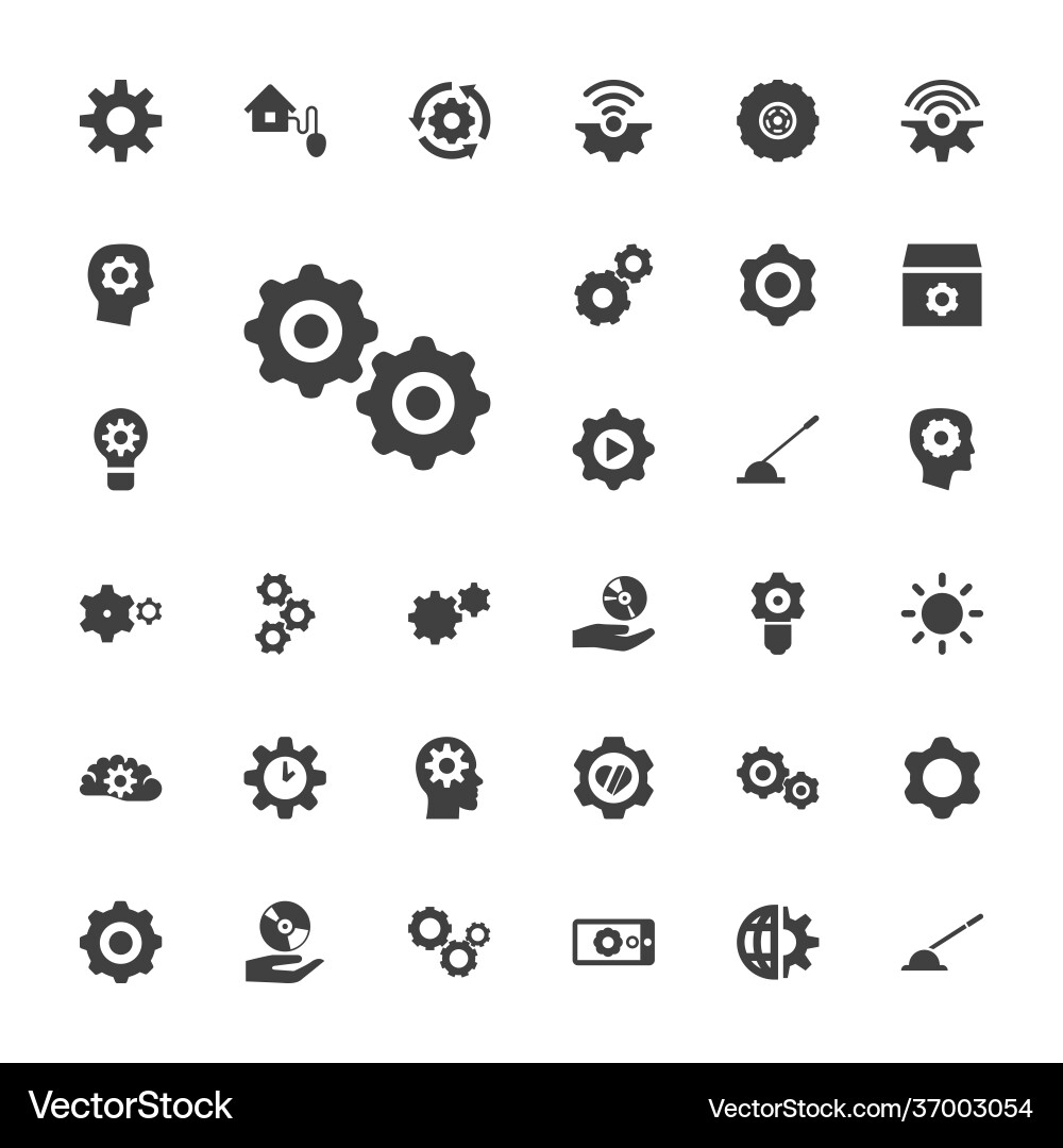33 gear icons (37003054) – Free Vector | VectorStock